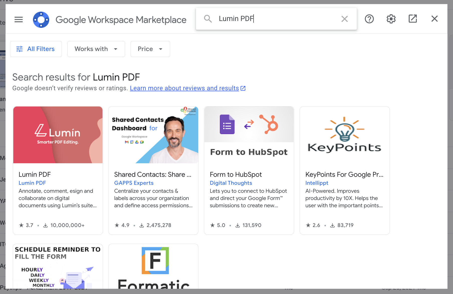 How do I connect the Lumin PDF app to Google Drive?